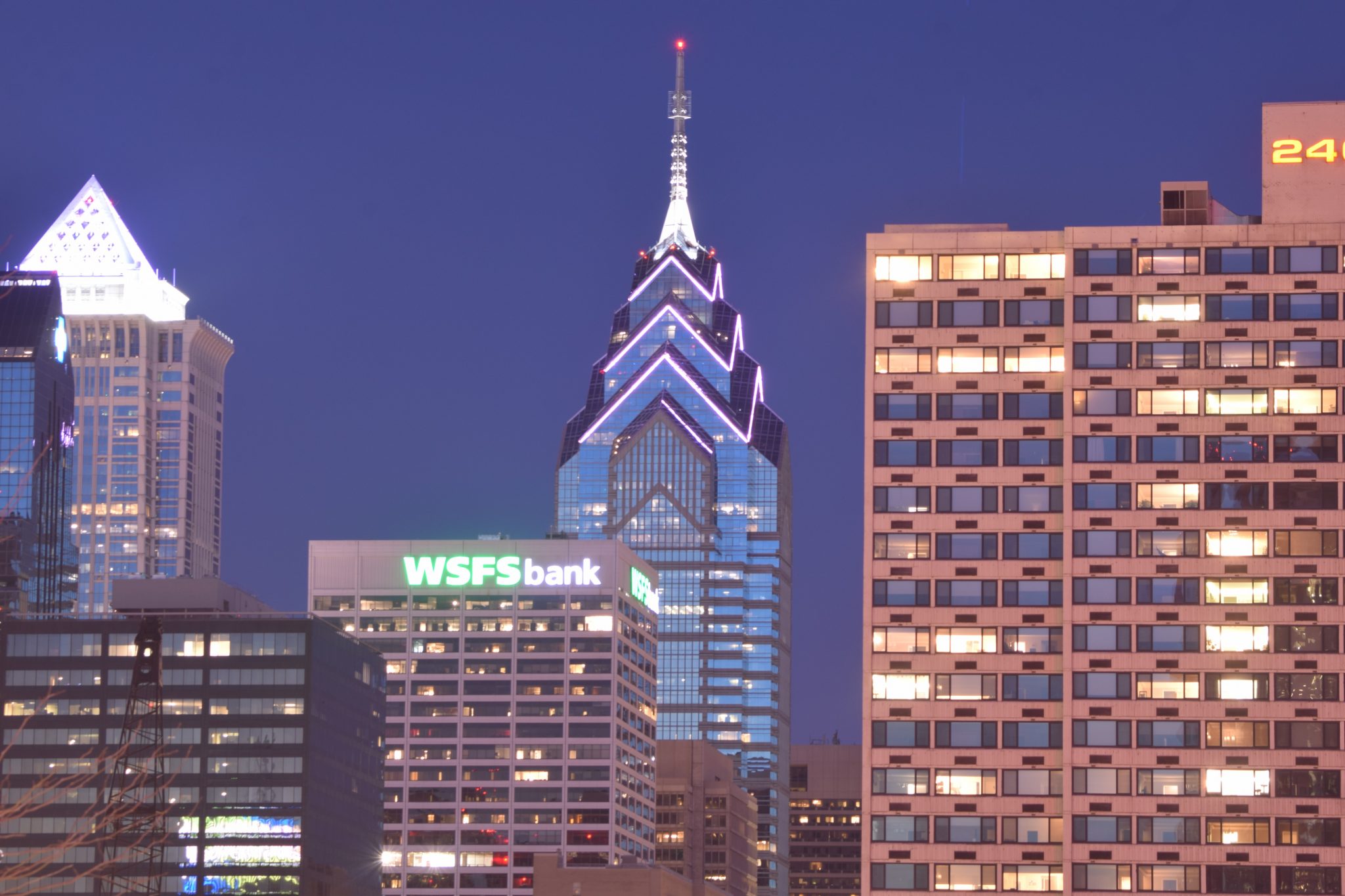 Decorative Lighting Upgrade Complete Atop One Liberty Place in Center ...