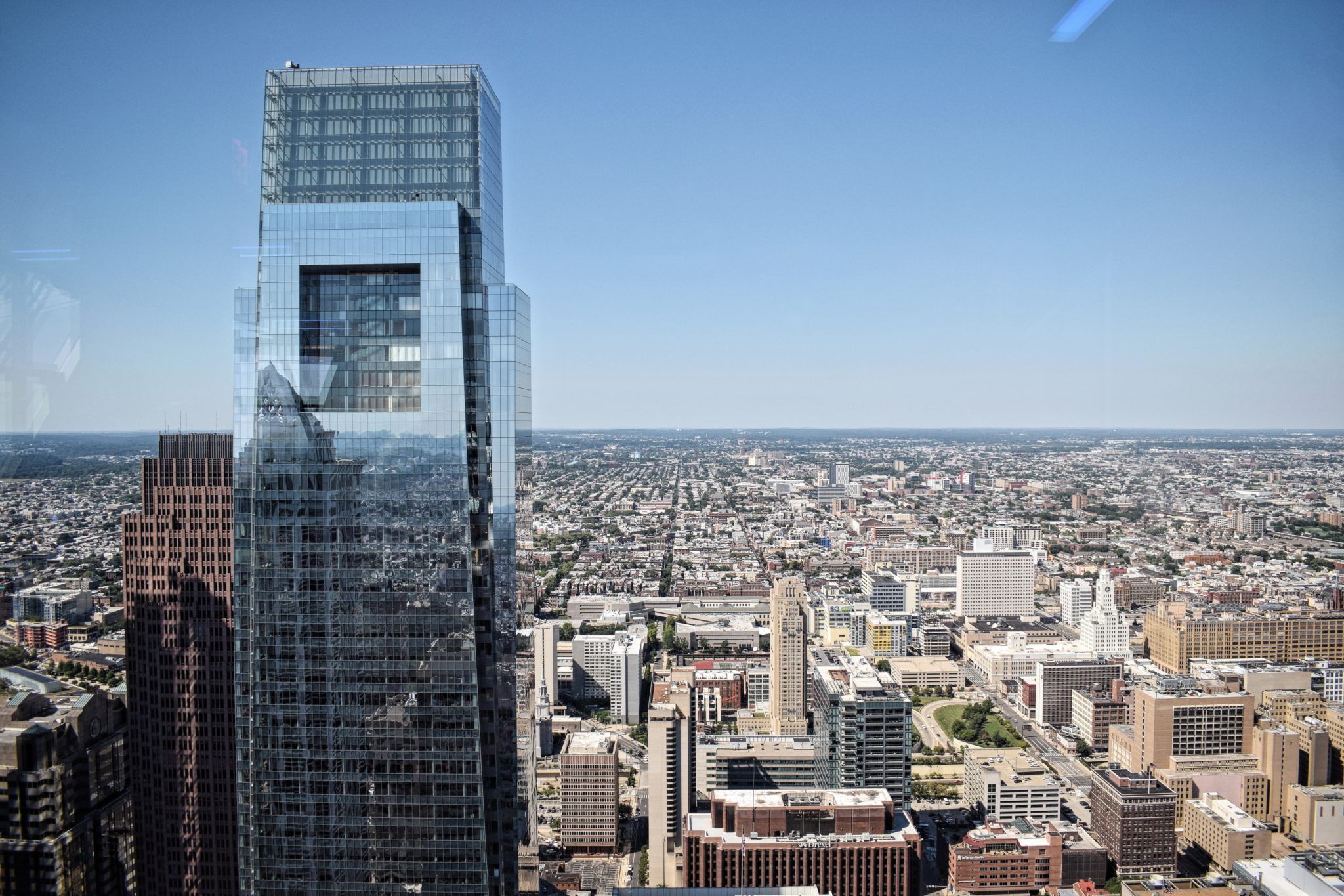 Looking at the Philadelphia Skyline from the Observatory Atop One ...