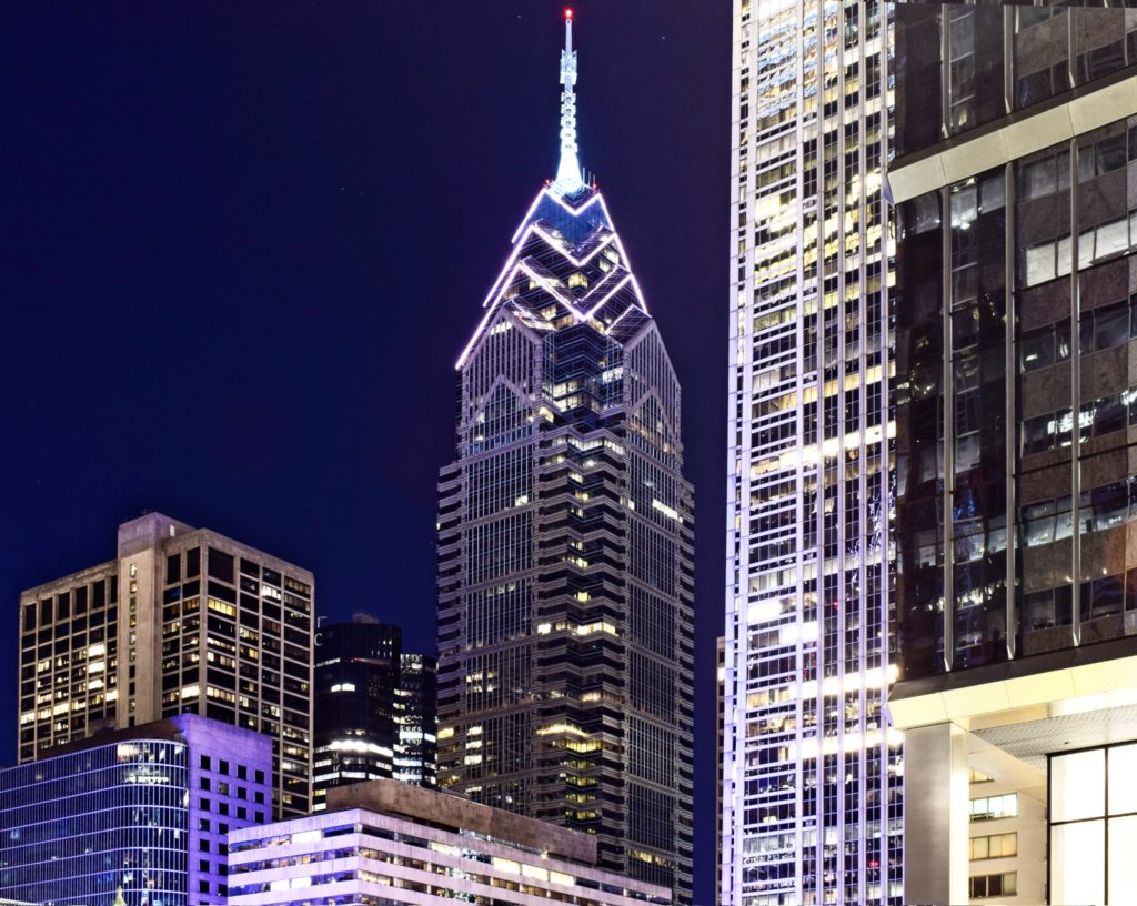 Looking at the Philadelphia Skyline from the Observatory Atop One ...