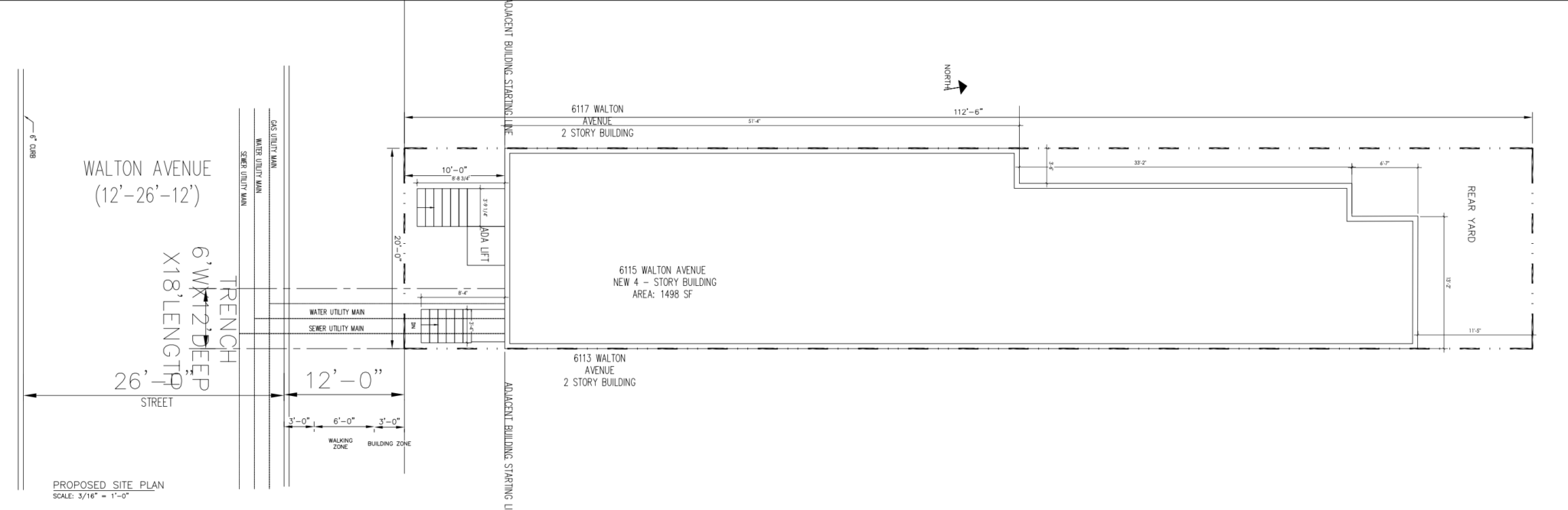 Four-Story, Five-Unit Residential Building Planned at 6115 Walton ...